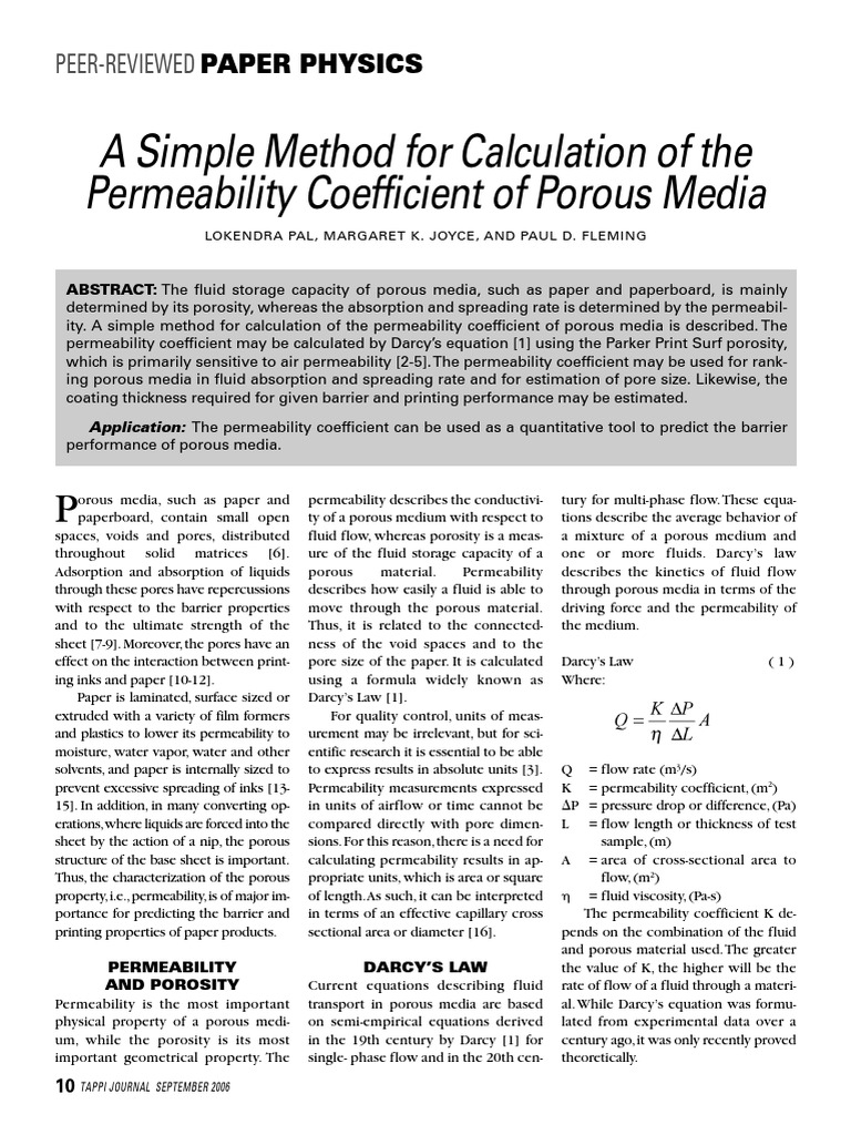 A Simple Method For Calculation of The Permeability Coefficient of ...