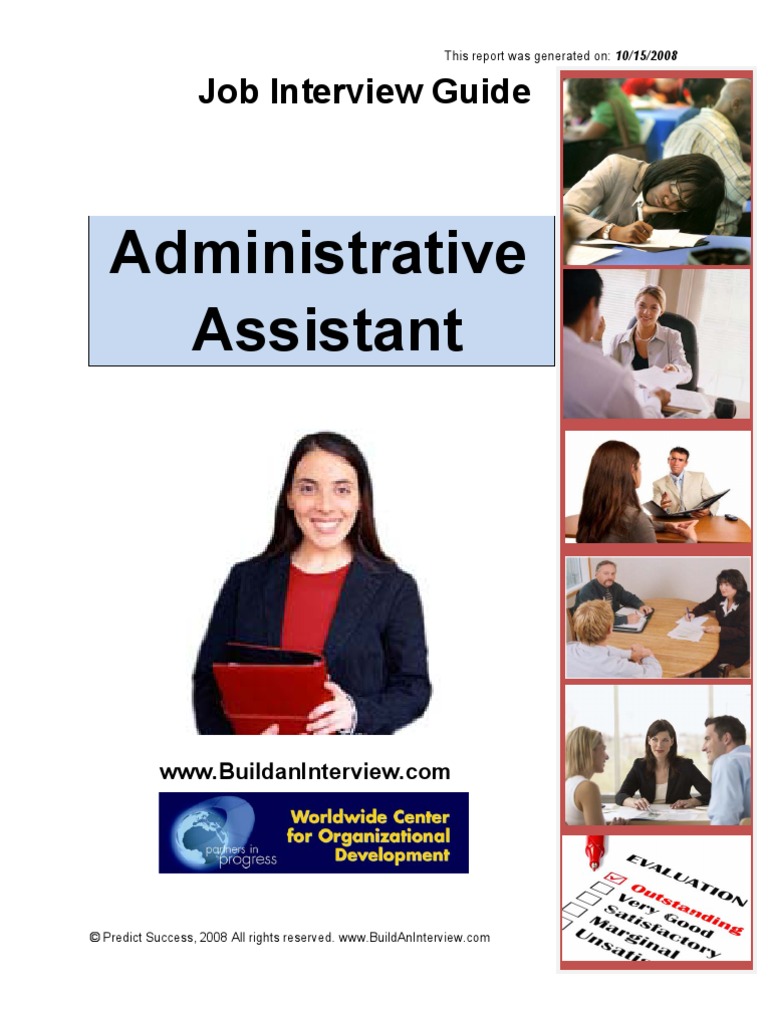 Administrative Assistant: Job Interview Guide | PDF | Interview | Question
