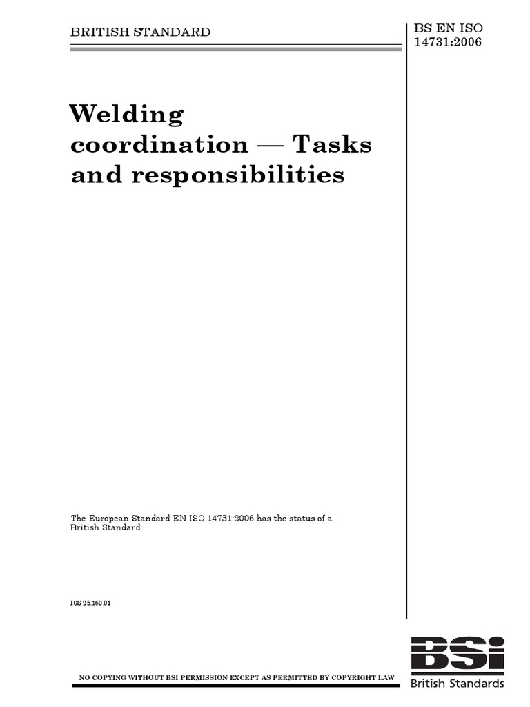 BS-EN-ISO-14731 Welding Coordination | PDF | International Organization For Standardization ...