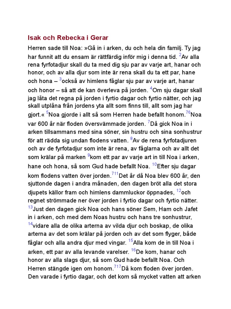 Isak Och Rebecka I Gerar | PDF