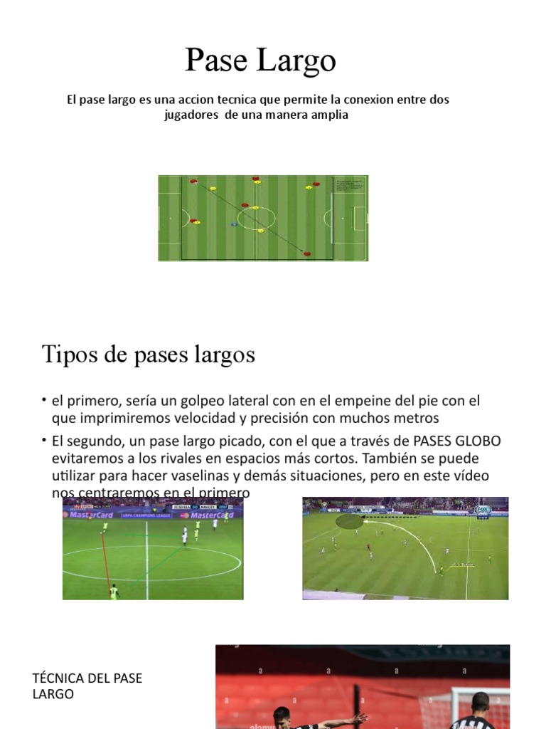 Técnicas del Pase Largo en Fútbol | PDF