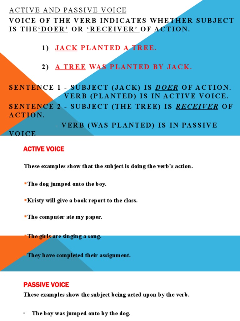 Active and Passive Voice | PDF | Verb | Linguistic Typology
