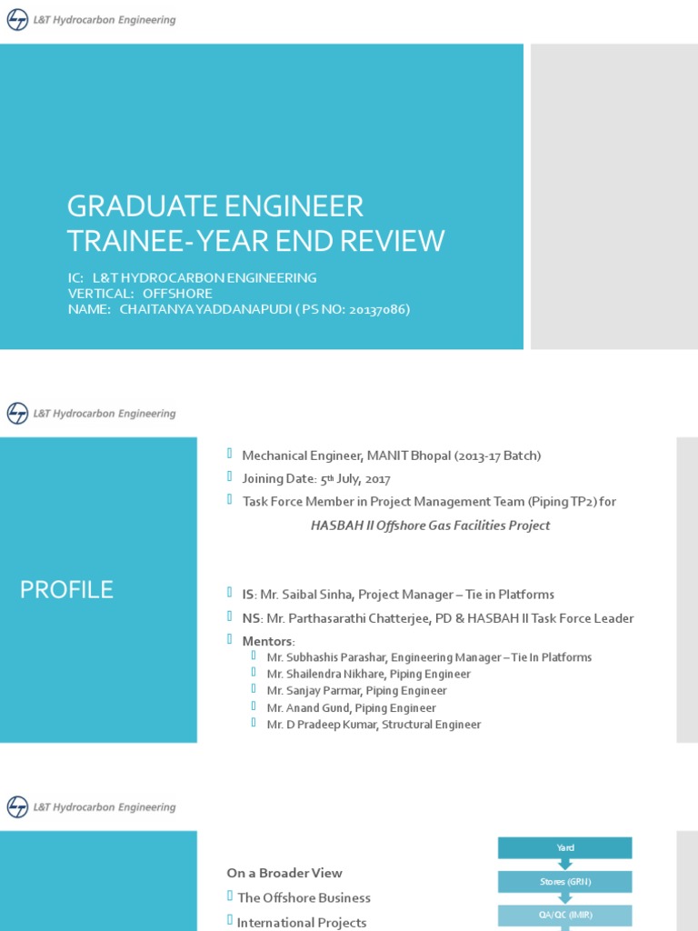 Graduate Engineer Trainee-Year End Review | PDF | Pipe (Fluid ...