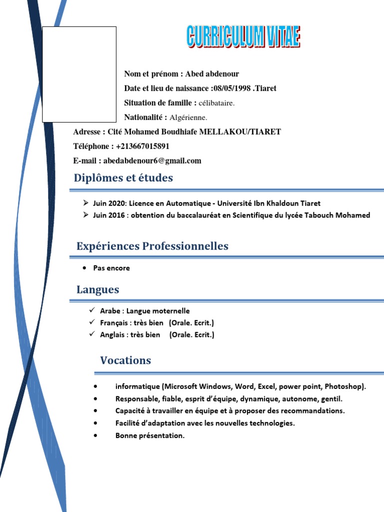 Abed Abdenour - CV | PDF