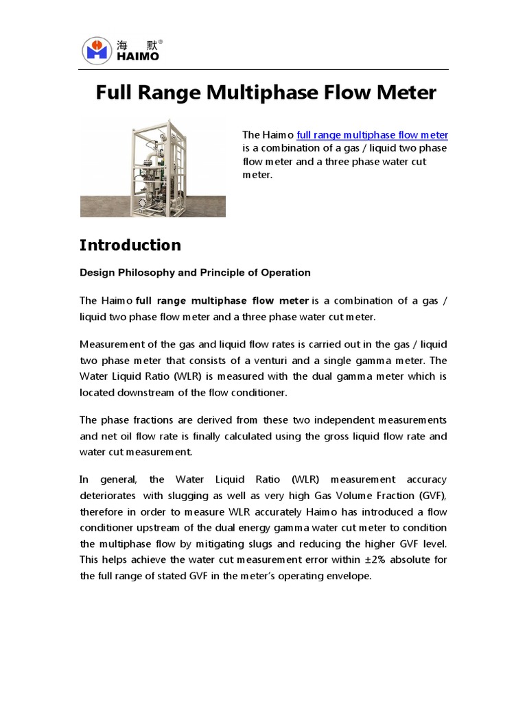 Full Range Multiphase Flow Meter: Design Philosophy and Principle of ...