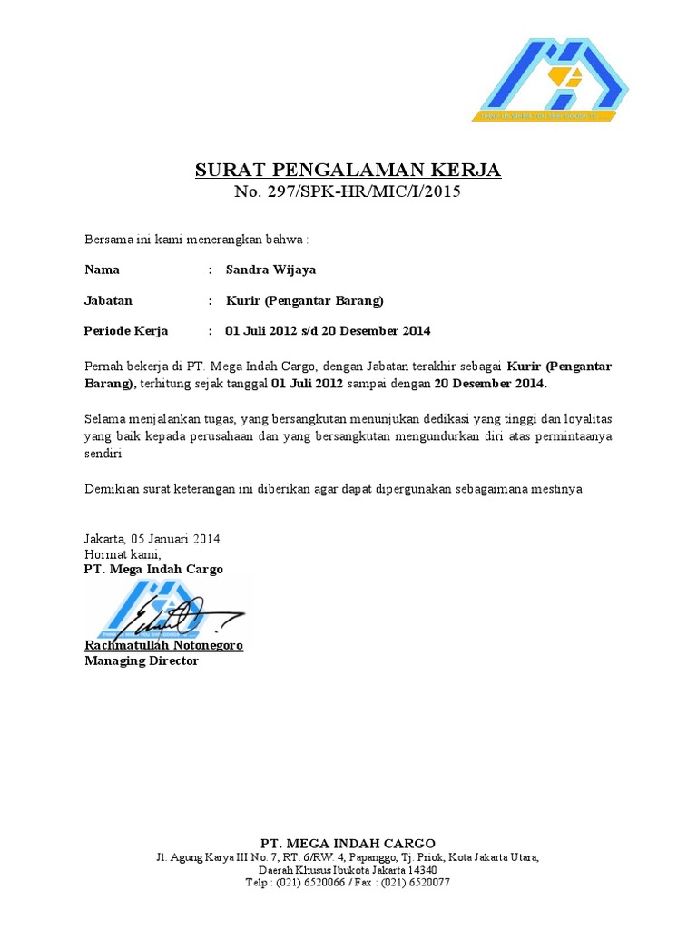 Mega Indah Cargo | PDF | Karier & Perkembangan | Bisnis