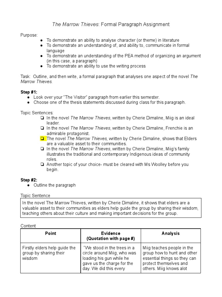 Analyzing Elders in The Marrow Thieves | PDF