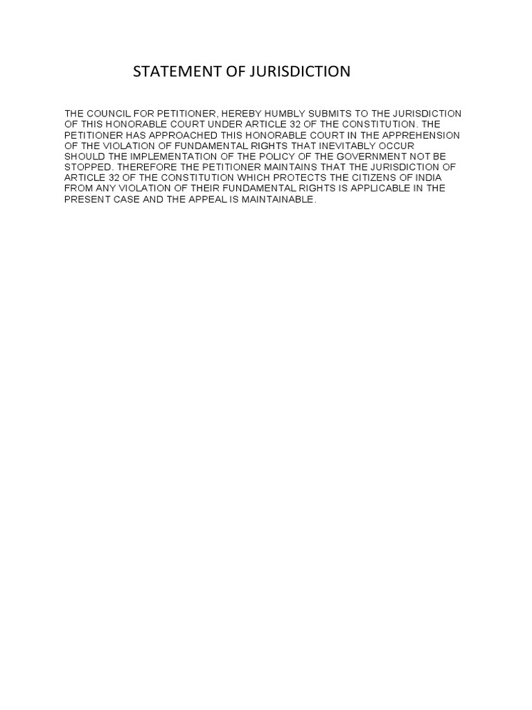 Jurisdiction Under Article 32 Explained | PDF