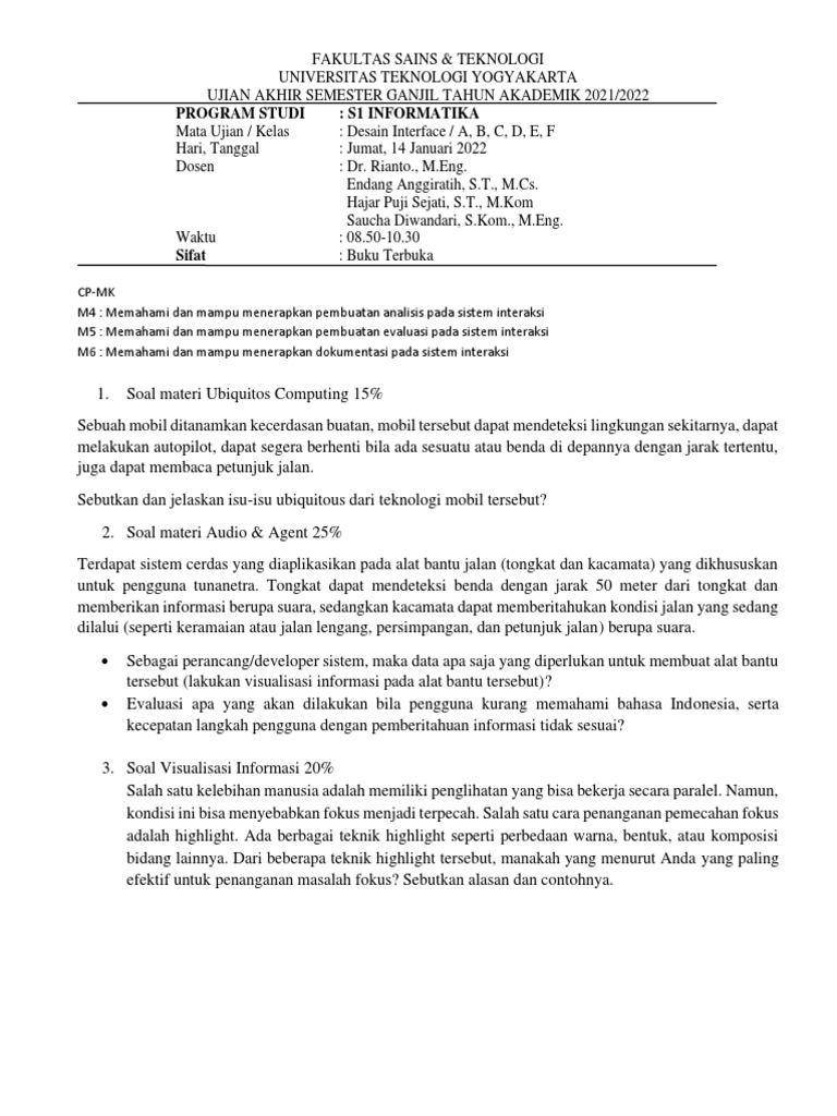 Soal UAS Desain Interface | PDF