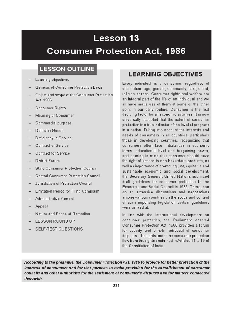 Consumer Protection Act 1986 & 2019 | PDF | Jurisdiction | Consumer ...