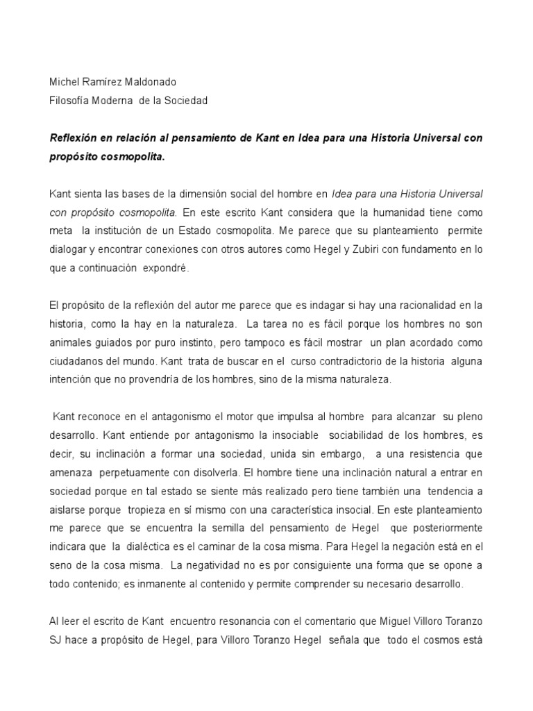 Kant Filosofia de La Sociedad | PDF | Immanuel Kant | Georg Wilhelm Friedrich Hegel