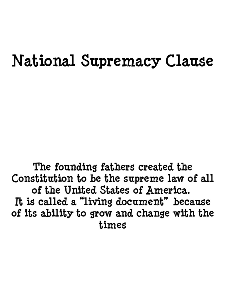 National Supremacy Clause | PDF | United States Bill Of Rights ...