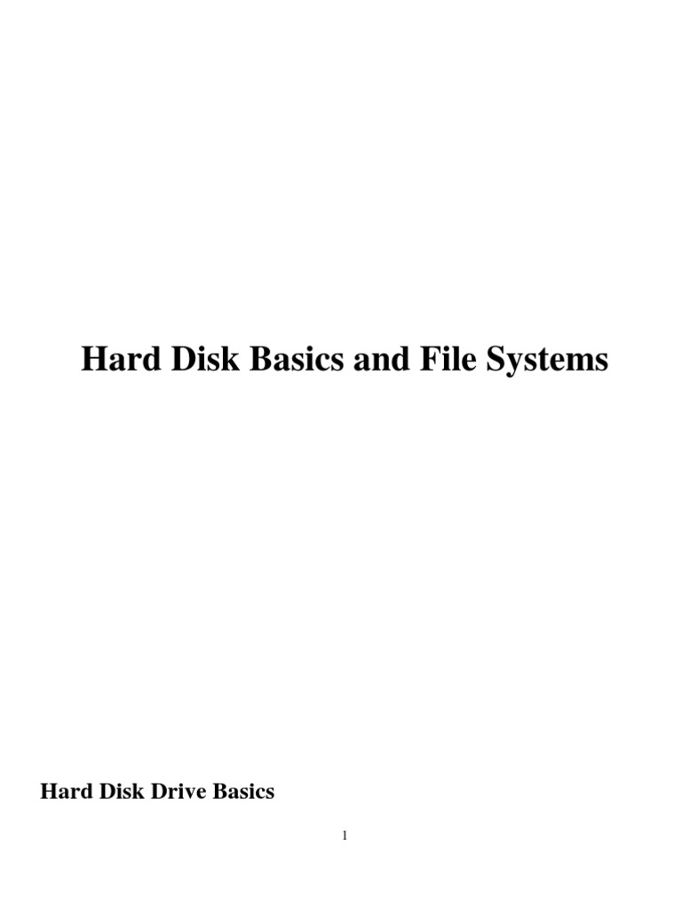 Hard Disk Drive Basics | PDF | Computer File | File System