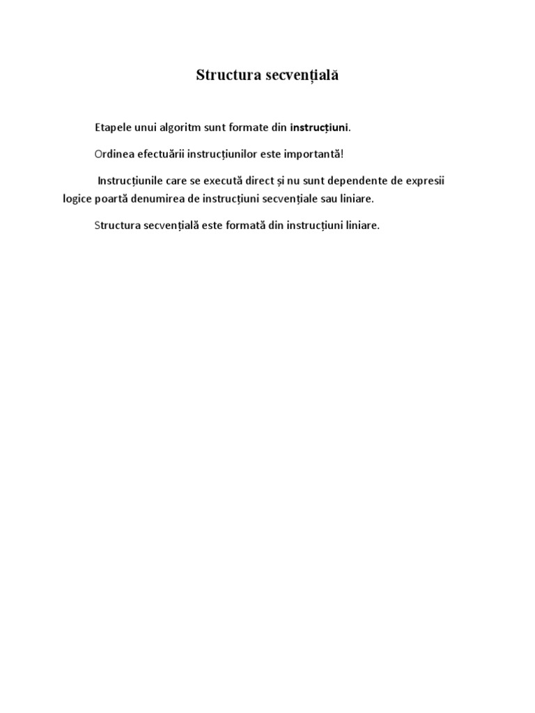 Structura Secventiala | PDF