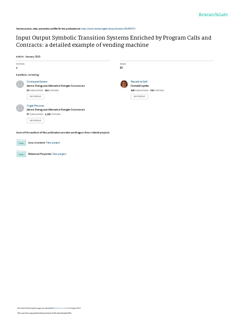Input Output Symbolic Transition Systems Enriched | PDF | Parameter (Computer Programming ...