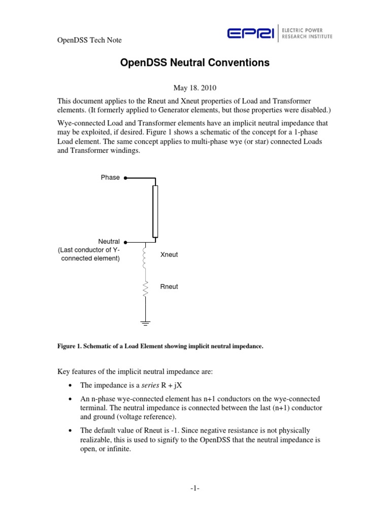 OpenDSS Neutral Rules | PDF | Electrical Impedance | Transformer