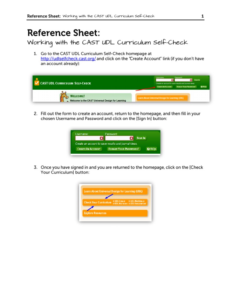 CAST UDL Curriculum Self-Check Guide | PDF | Home & Garden | Computers