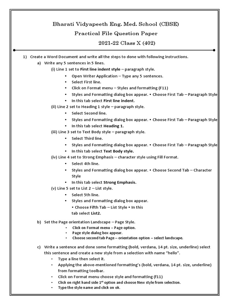 Computer Practical Filee-Term 1 | PDF | Paragraph | Menu (Computing)