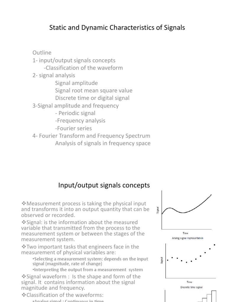 Static vs Dynamic Signal Characteristics | PDF | Fast Fourier Transform ...