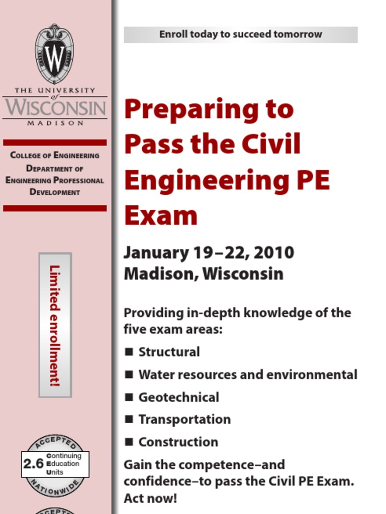 Preparing To Pass The Civil Engineering PE Exam: January 19-22, 2010 ...