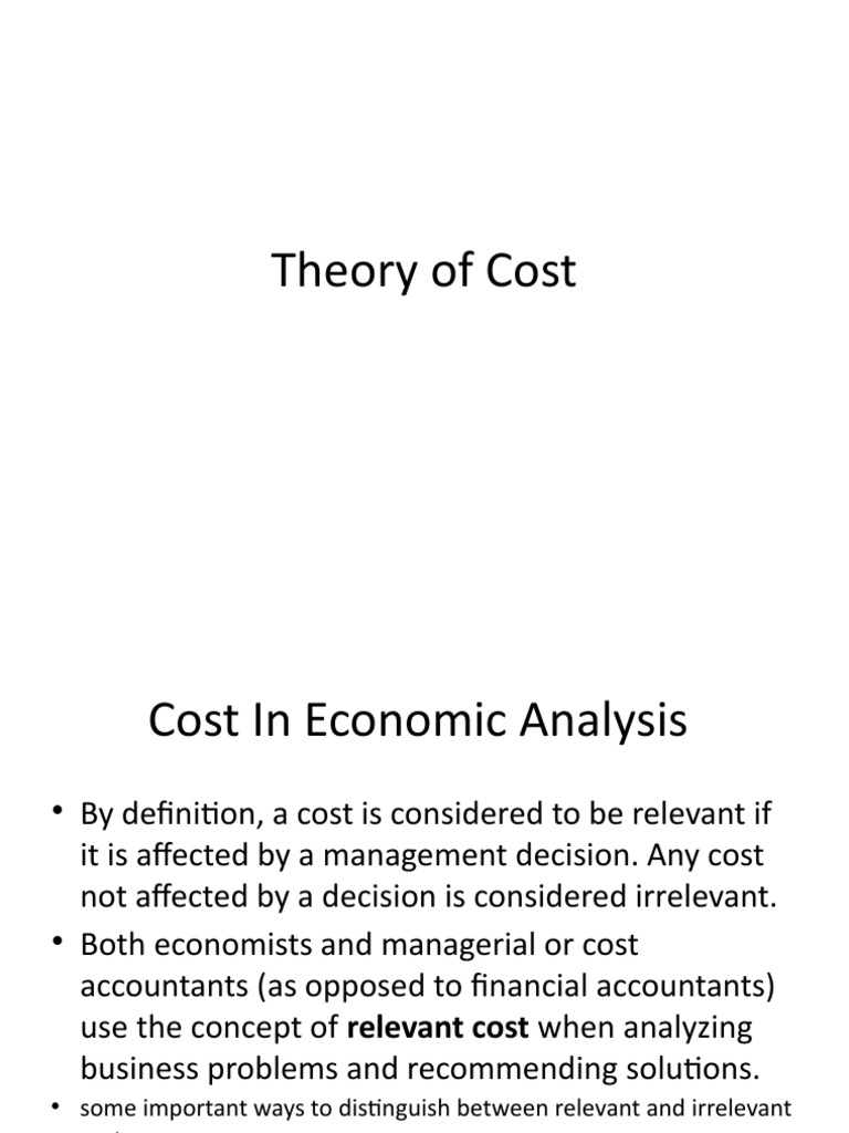 Theory of Costs in Economic Analysis | PDF | Average Cost | Marginal Cost