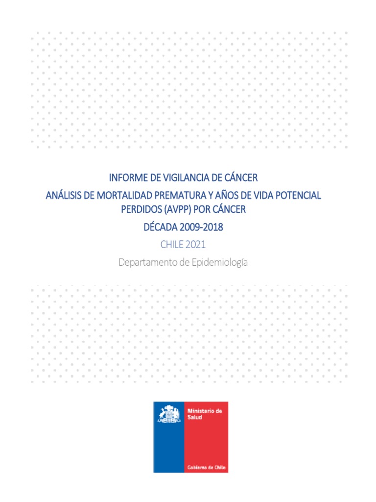 Informe Mortalidad Prematura y AVPP Por Cáncer 2009-2018 | PDF | Cáncer | Tasa de mortalidad