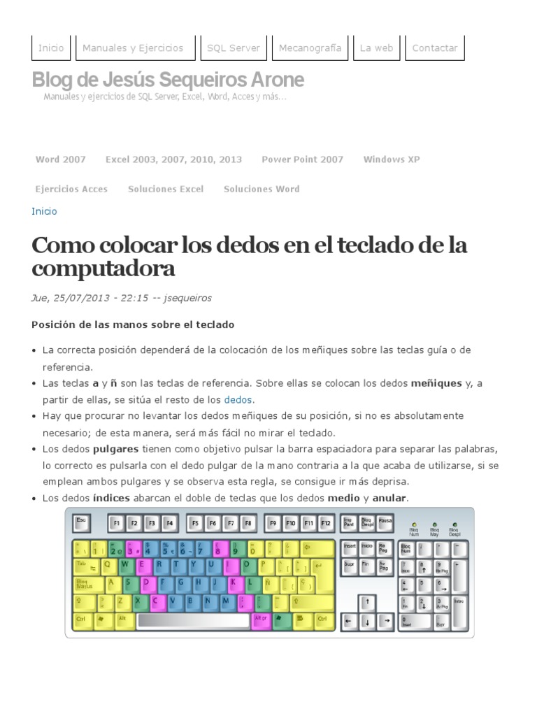 Como Colocar Los Dedos en El Teclado de La Computadora | PDF | Servidor ...