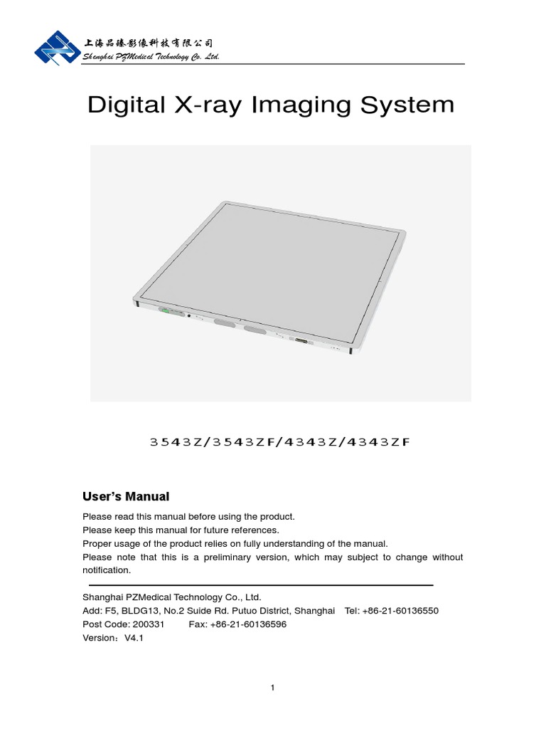 Digital X-Ray Imaging System User Manual - V4.1 | PDF | Wi Fi ...