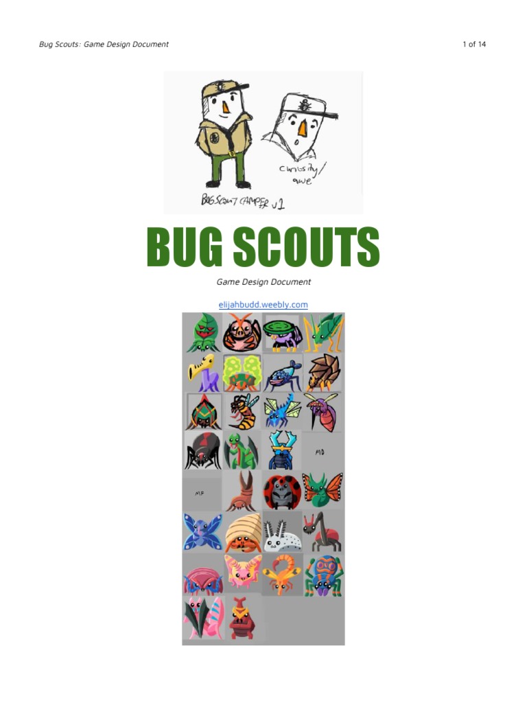 Bug Scouts: Game Design Document 1 of 14 | PDF | Gene | Taste