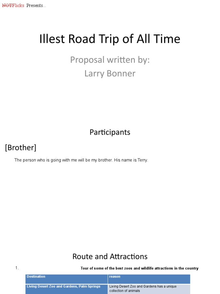 Illest Road Trip Project Template (For Students) (LM) | PDF | Zoo ...