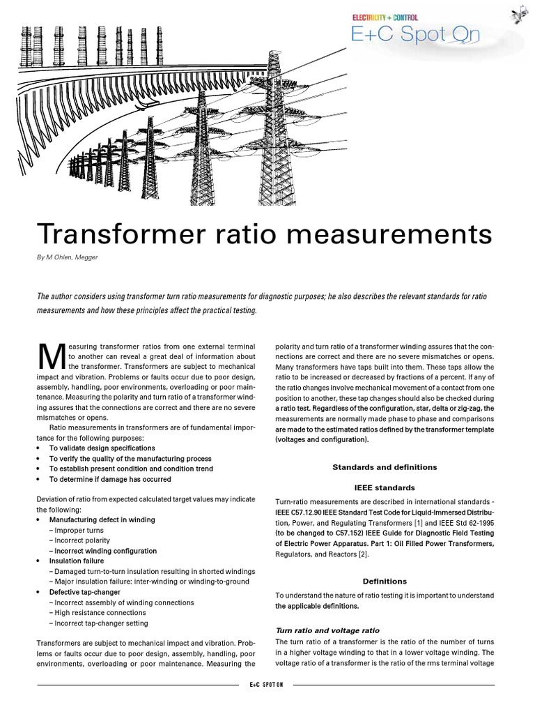 Transformer Turn Ratio Measurement Guide | PDF | Transformer | Voltage