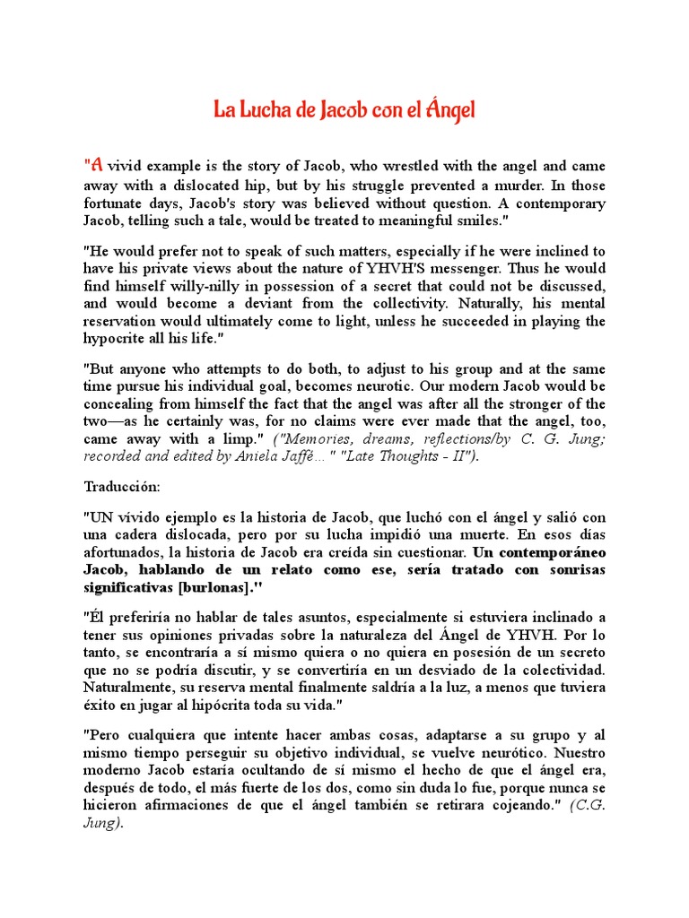 La Lucha de Jacob Con El Angel | PDF | Creencia religiosa y doctrina