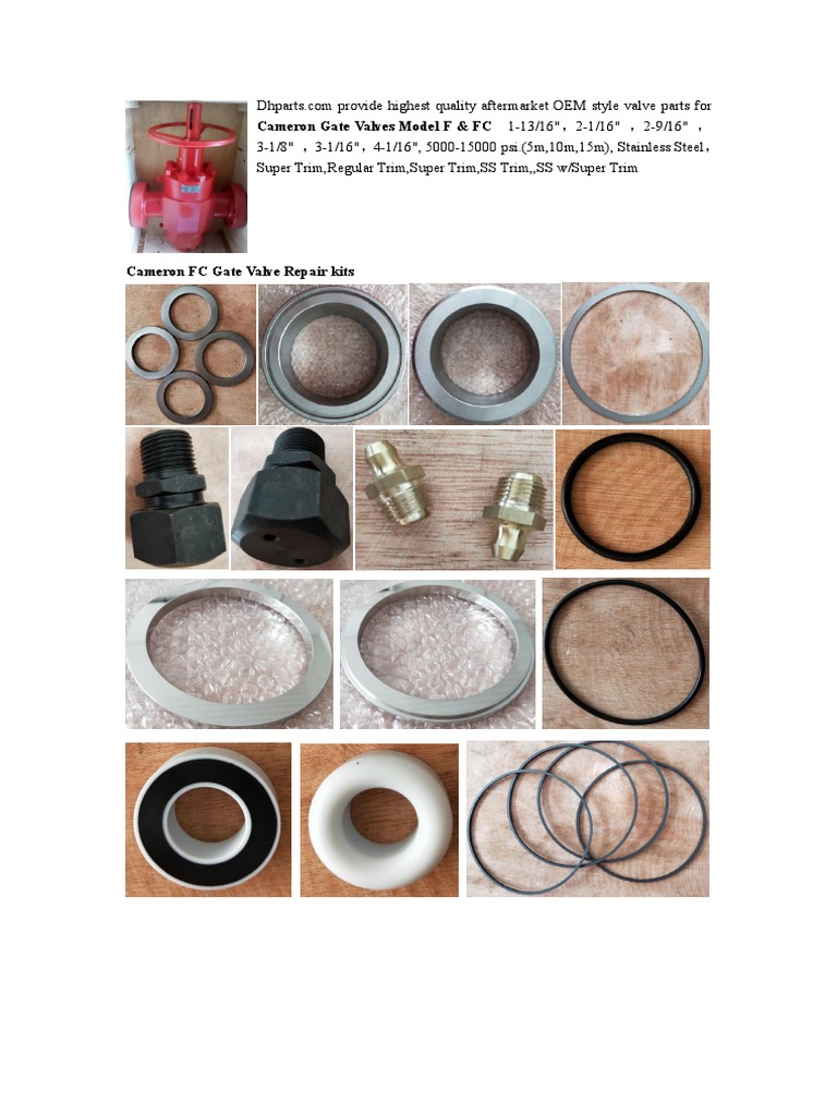 Cameron Gate Valve Parts Catalog PDF | PDF | Valve | Automotive ...