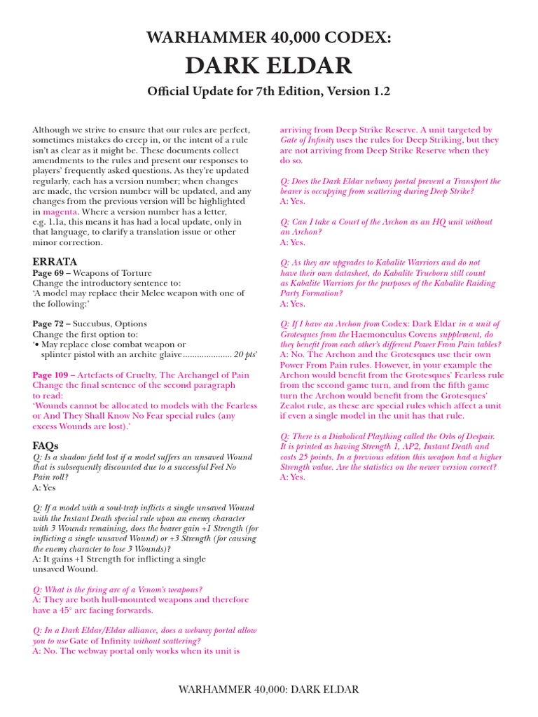 Dark Eldar: Warhammer 40,000 Codex | PDF | Campaign Settings