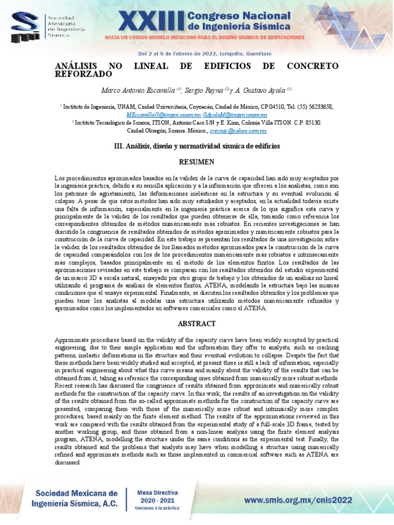 Escamilla Ayala Reyna XXII CNIS V5 | PDF | Método de elementos finitos | Plasticidad (Física)