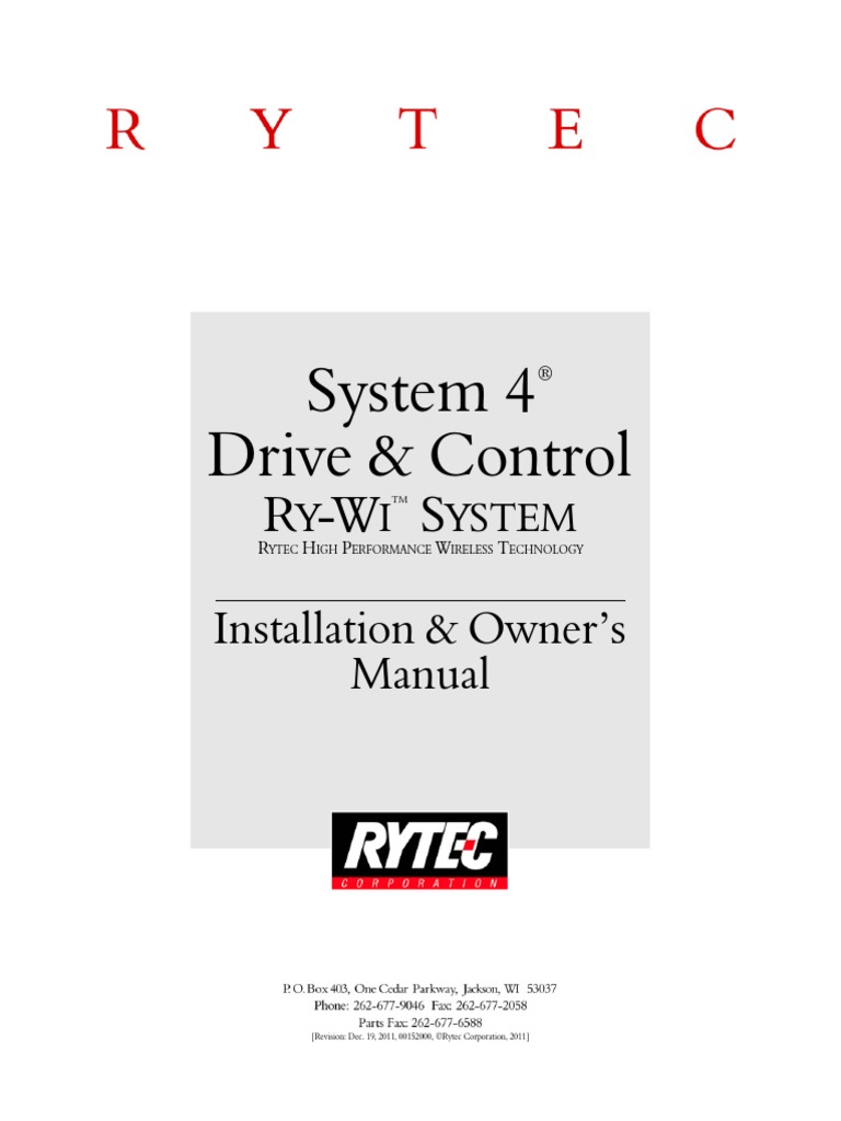Rytec System 4 Install Owners 12 19 11 | PDF | Electrical Wiring ...