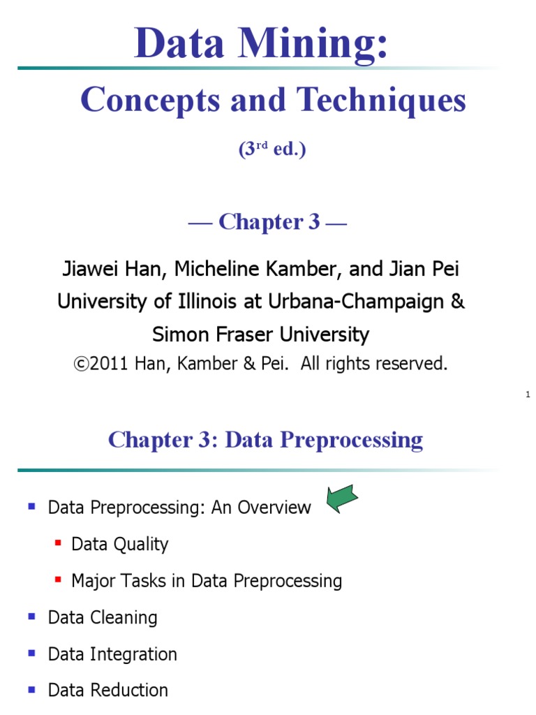 Concepts and Techniques: Data Mining | PDF | Principal Component Analysis | Wavelet