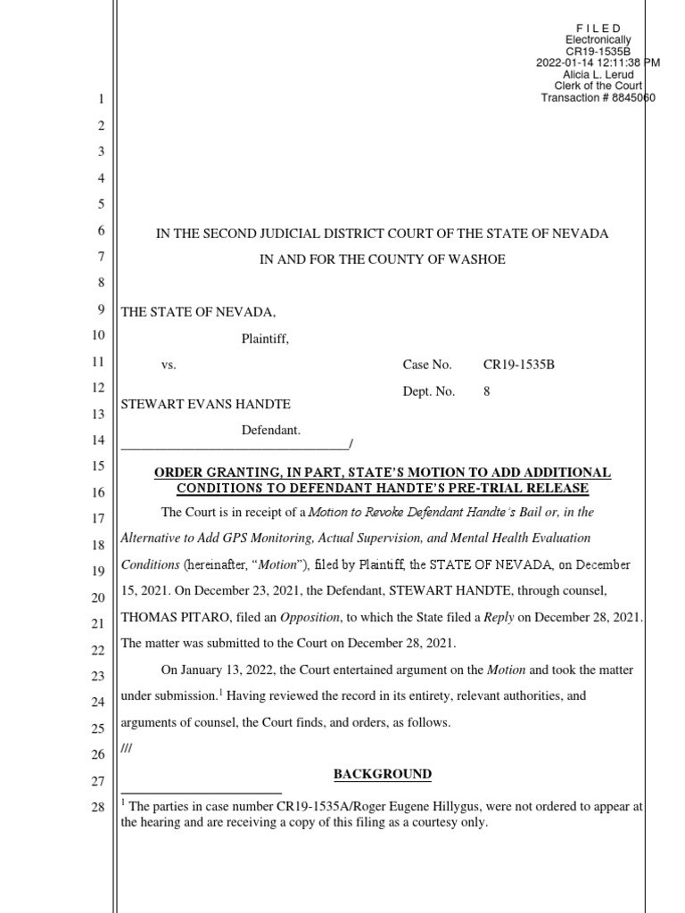 Judge Breslow Order | PDF | Bail | Remand (Detention)