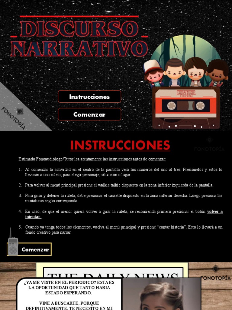 Editable Discurso Narrativo Stranger Things | PDF
