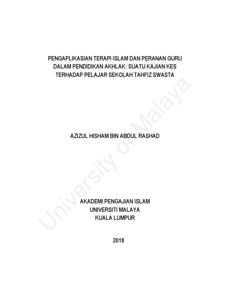 Azizul Hisham Abdul Rashad - Thesis | PDF | Sains & Matematika