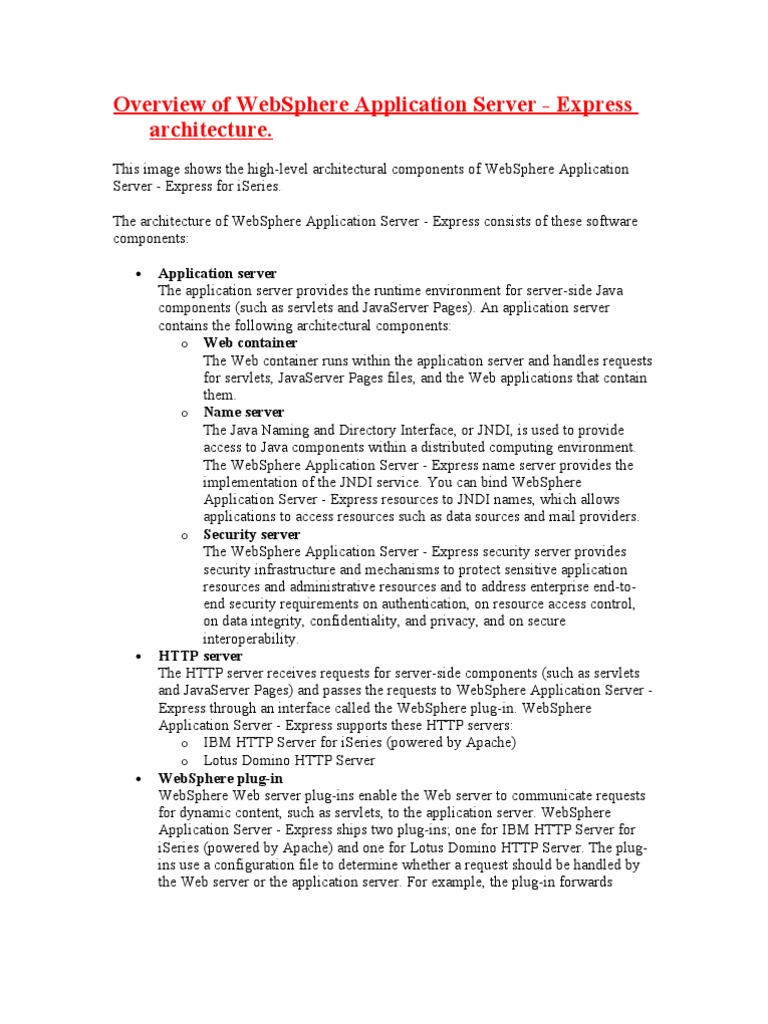 Overview of Websphere Application Server - Express Architecture | PDF ...