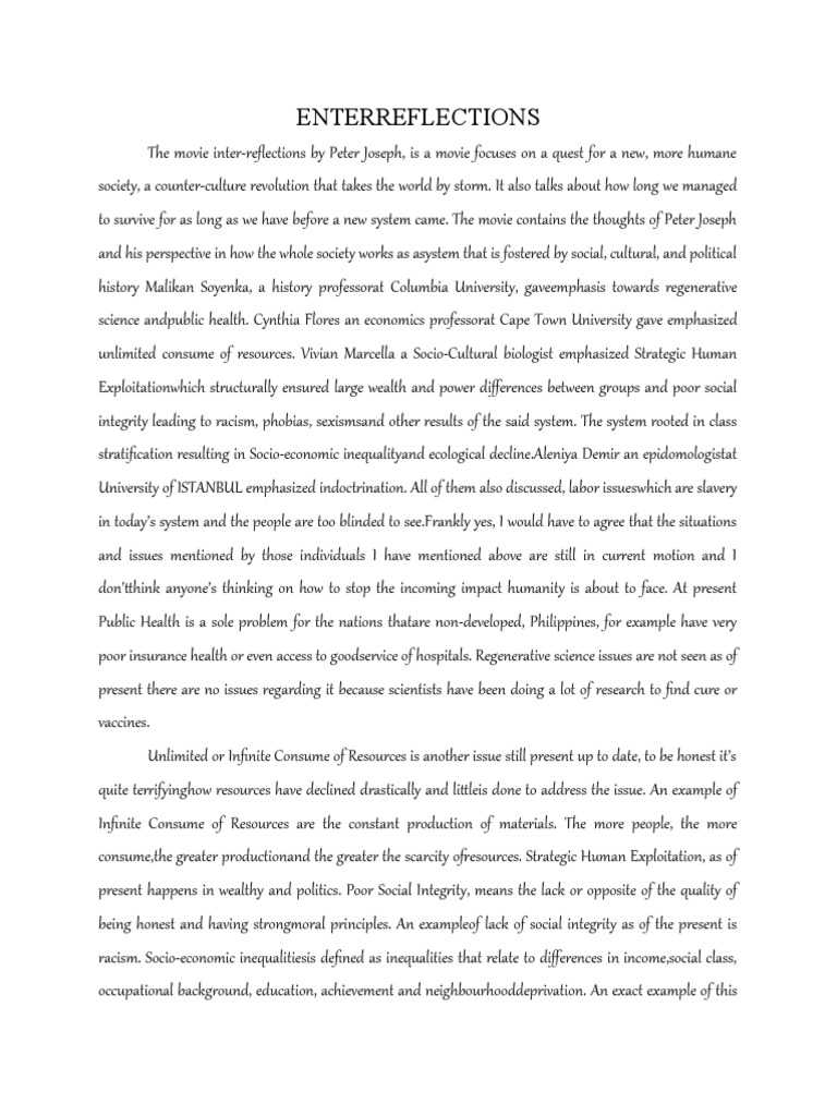 INTERREFLECTIONS | PDF | Employment | Economic Inequality