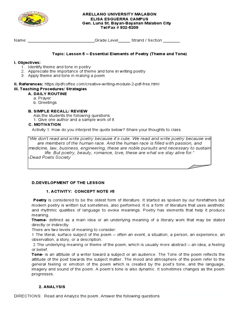 Dead Poets Society | PDF | Poetry | Cognition