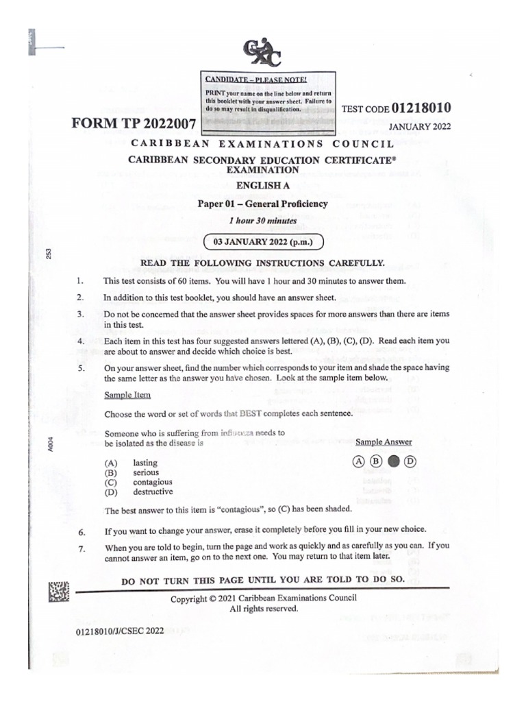 January 2022 English A Paper 1 | PDF