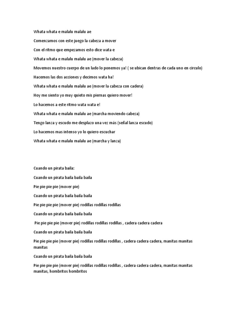 Letra de la canción Cha Cha Cha | PDF