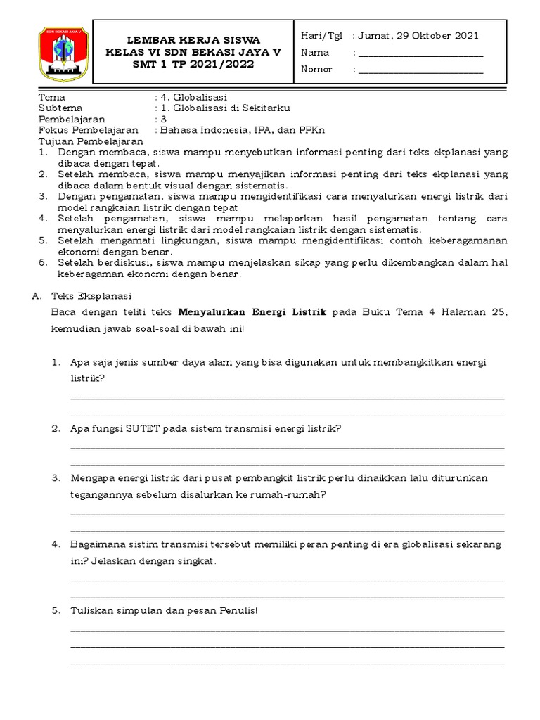 LKS Tema 4 ST 1 P 3 | PDF