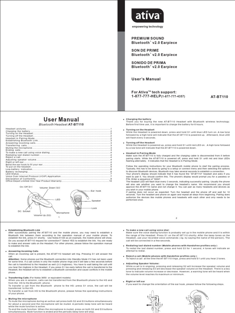 Ativa Bluetooth | PDF | Headphones | Usb