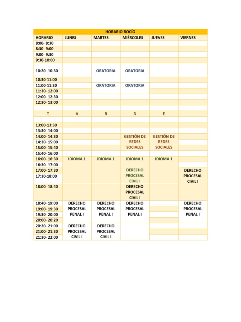 Horario General | PDF