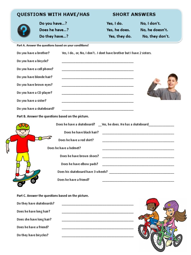 Questions-With-Have Has and Answer | PDF