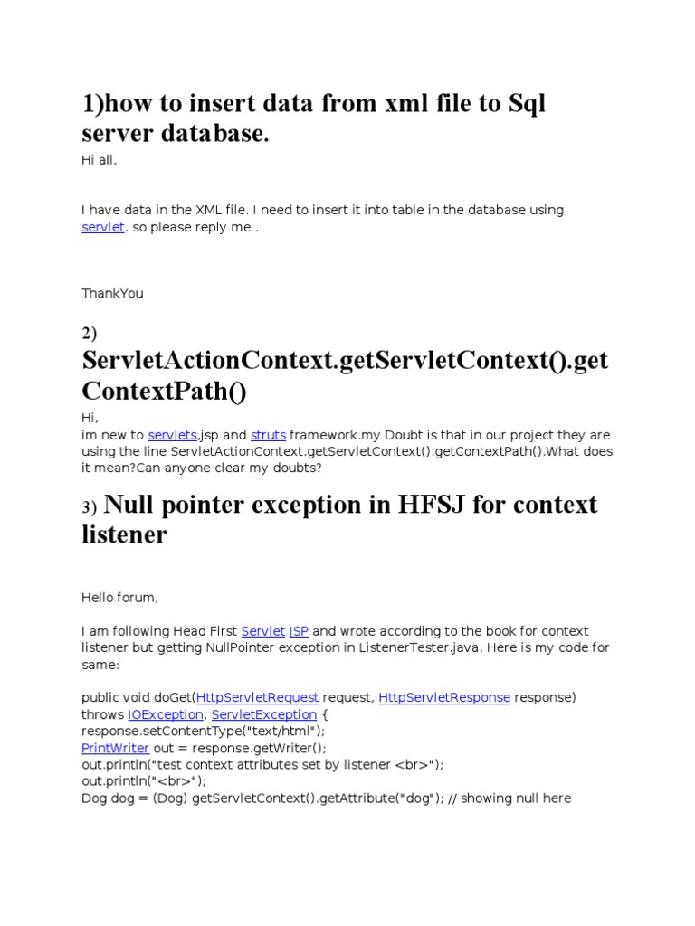 1 How To Insert Data From Xml File To Sql Server Database Servlet